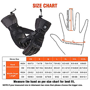 day wolf Heated Motorcycle Gloves Waterproof 7.4V 2200MAH Electric Rechargeable Battery Gloves for Winter Biking Skiing Cycling Hunting Fishing Ski Snow Men Women (M)