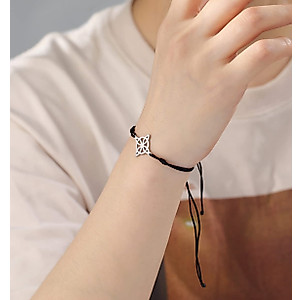 UNIFT Bracelet For Women Celtic Witch's Knot Magic Layered Bracelet Stainless Steel Charm Mystic Double Rope Bracelets Celtic Jewelry (silver, Stainless Steel)