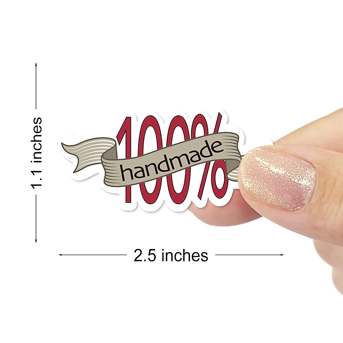 Wailozco 100% Handmade Stickers,Thank You Stickers,Handmade Stickers,Small Shop Stickers,Envelopes Stickers for Small Business, Online Retailers,Handmade Goods,500 Labels Per Roll
