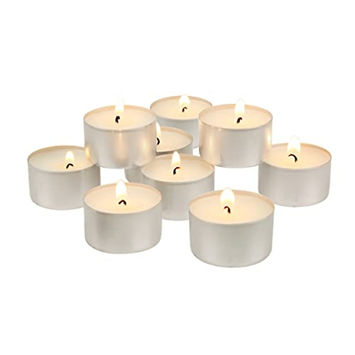 Stonebriar 100 Pack Unscented Tea Light Candles with 6-7 Hour Extended Burn Time & 35 Hour Long Burning Unscented Pillar Candles, 3x4, White