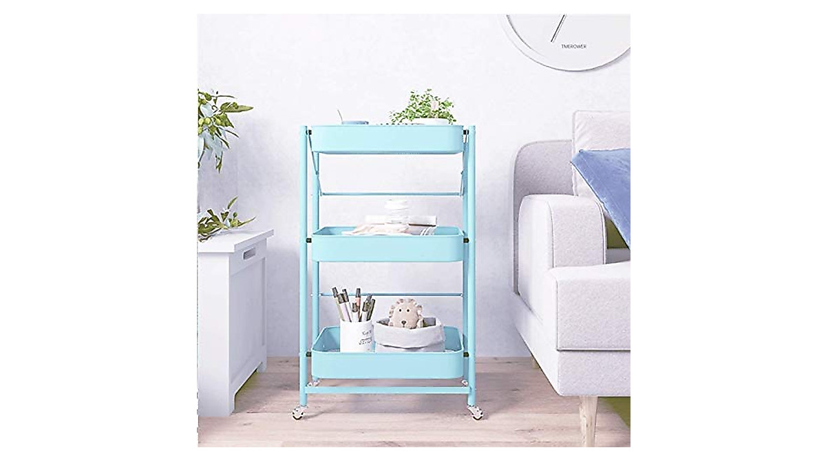 PRMAL 3-Tier Folding Trolley - Multi-Purpose Storage Cart
