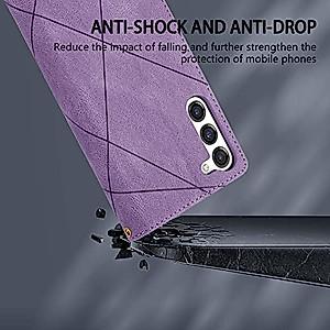 Neiye Compatible with Samsung Galaxy S23 Wallet Case with RFID Blocking Premium Zipper Card Slots Protective Flip PU Splicing Leather Stand Phone Cover for Galaxy S23 Case Wallet(6.1 inch-Purple)
