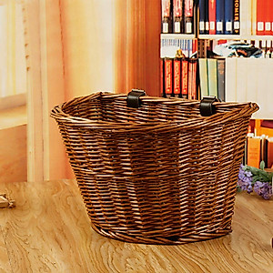 Bike Basket Bicycles Cane Rectangular Basket Adult Bicycle Cargo Basket Hand-Woven