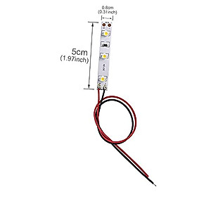 DD01WM 10pcs Pre Wired White Strip Led 3528 SMD LED Light Self-adhesive Flexible 12V ~ 18V