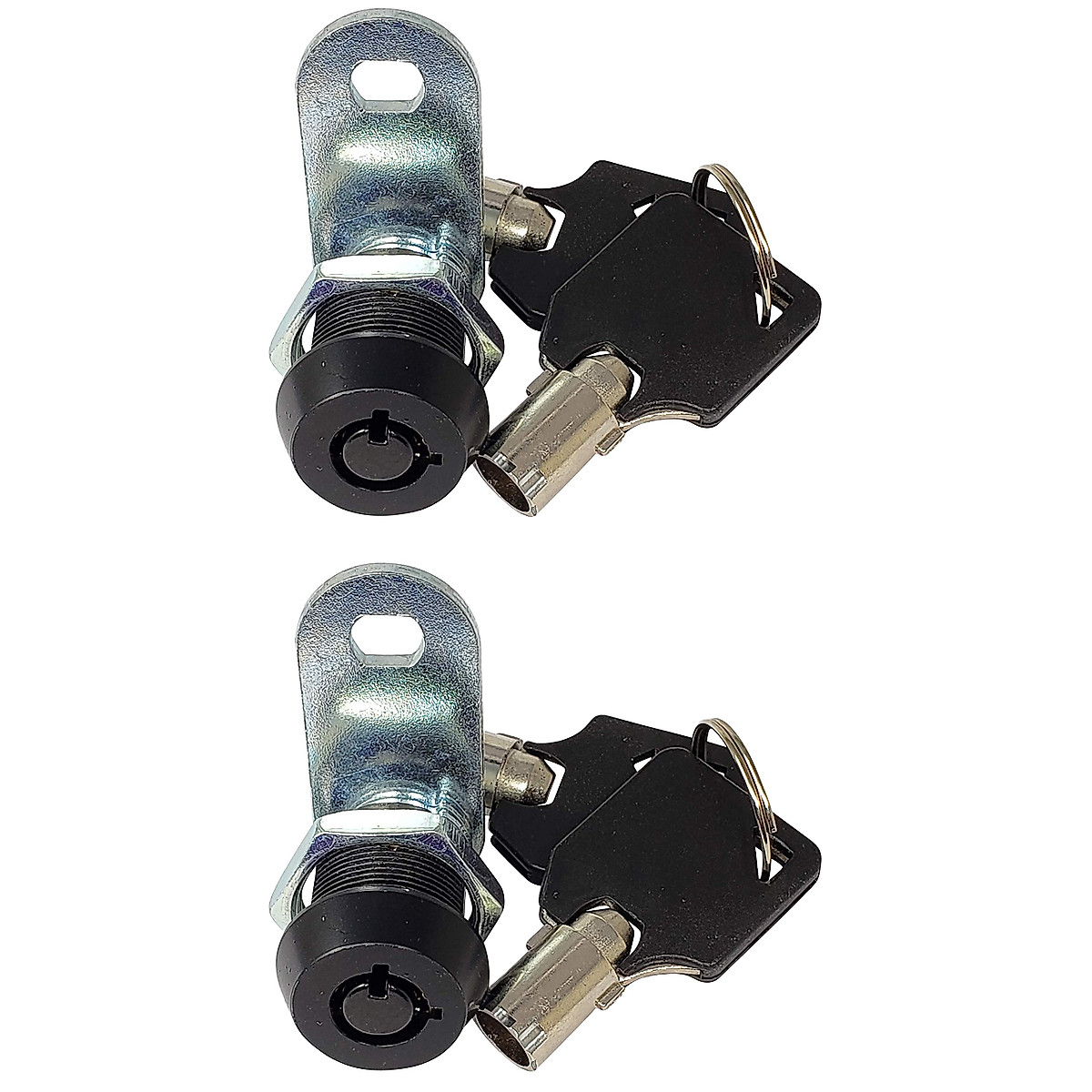 Admiral Locks 5/8 Inch Tubular Cam Lock, Keyed Alike Removable Key RV Compartment Storage Lock Cabinet Locks (5/8 Inch 90°, Black Pack of 2)