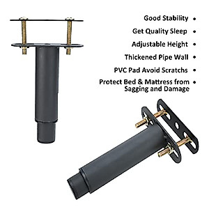 Adjustable Height Center Support Leg for Bed Frame, 5.1" to 9.5" Metal Adjustable Center Frame Slat Support Leg, Sofa Furniture Cabinet Bed Frame Support Leg for Wooden Slats and Metal Bed Frame