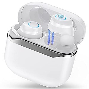 Wireless Earbud, Bluetooth 5.1 Headphones Sports Bluetooth Earbud with Deep Bass, Wireless Earphones in-Ear with Microphone USB-C Charging, IPX7 Waterproof Noise Cancelling Earbud for Running White
