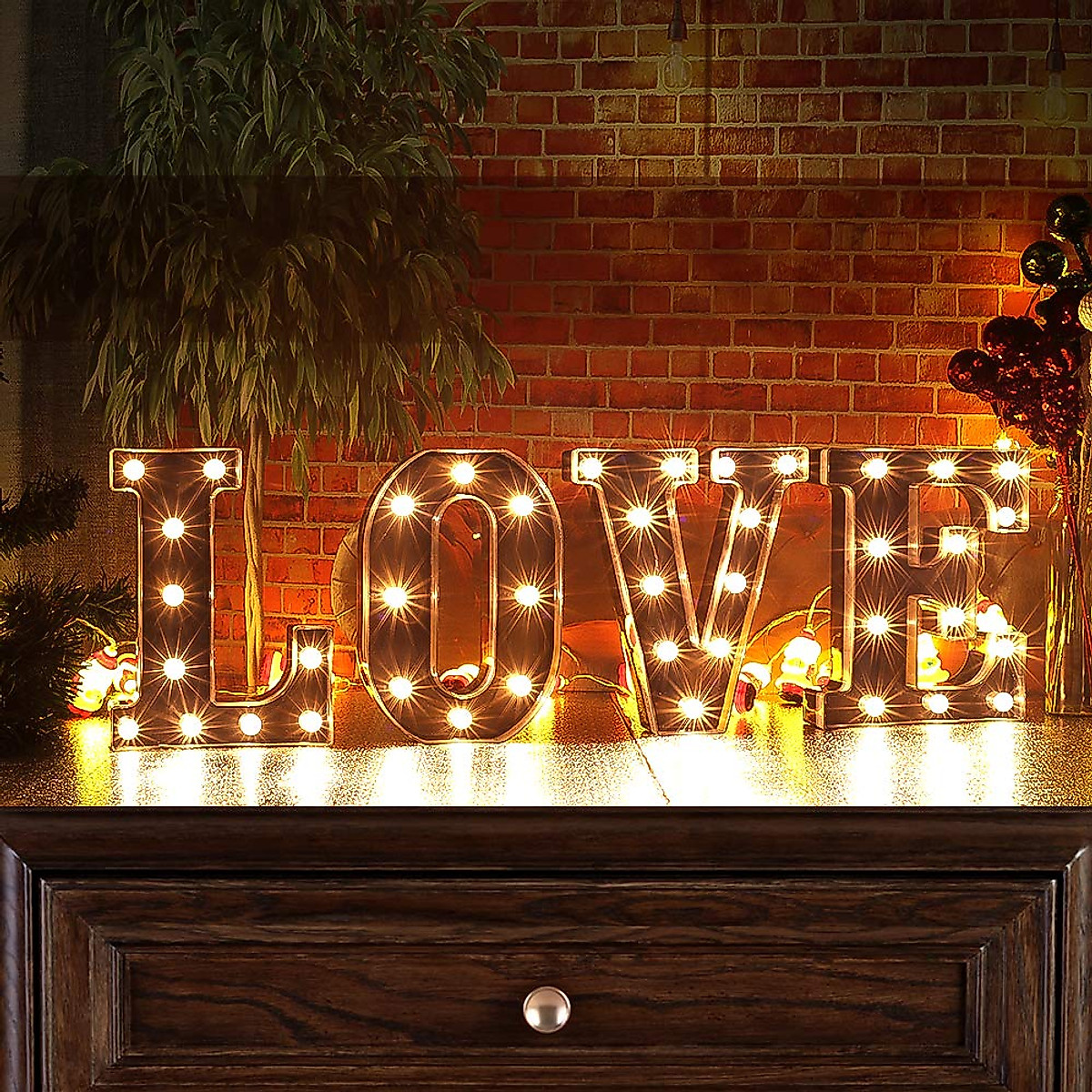 LED Marquee Letter Lights Black Alphabet Light Up Sign for Wedding Home Party Bar Decoration Battery Powered Letter Decor-D