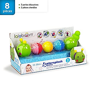 Lalaboom - 8 Piece Bath Caterpillar and Baby Pop Beads - Ages 10 Months to 3 Years - BL500