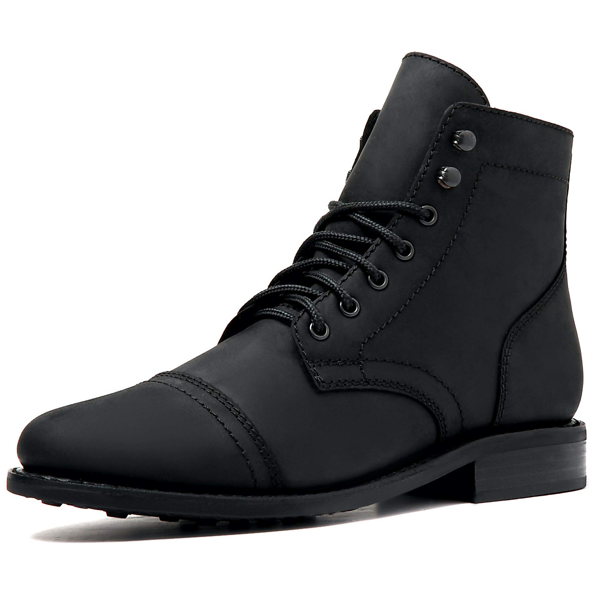 Thursday Boot Company Men's Captain Rugged and Resilient Cap Toe Boot, Black Matte, Size 10