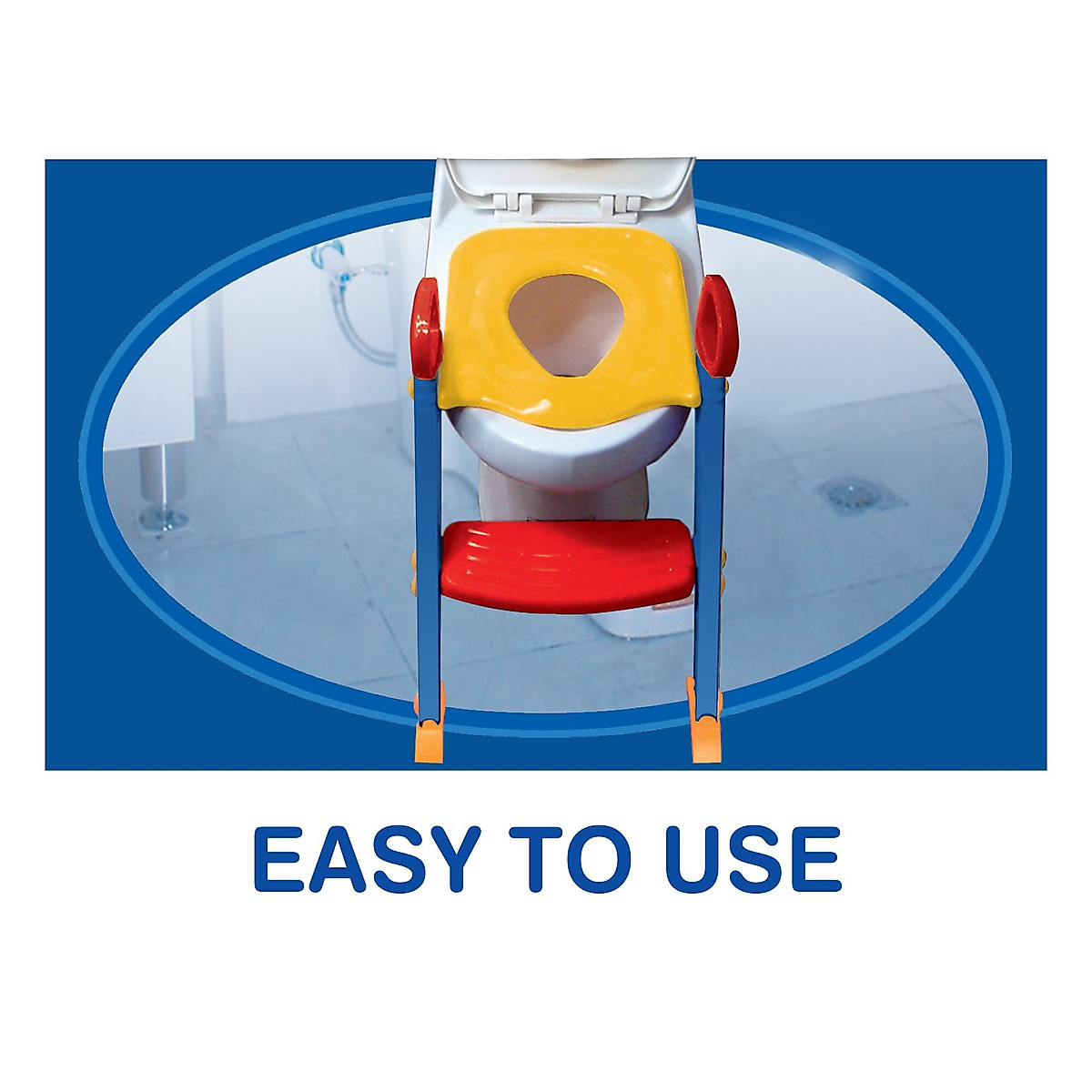 Chummie Joy 6 In 1 Portable Potty Training Ladder Step Up Seat For Boys And Girls With Anti-Skid Feet, Adjustable Steps, Comfortable Potty Seat And Handrail,Multi-Color