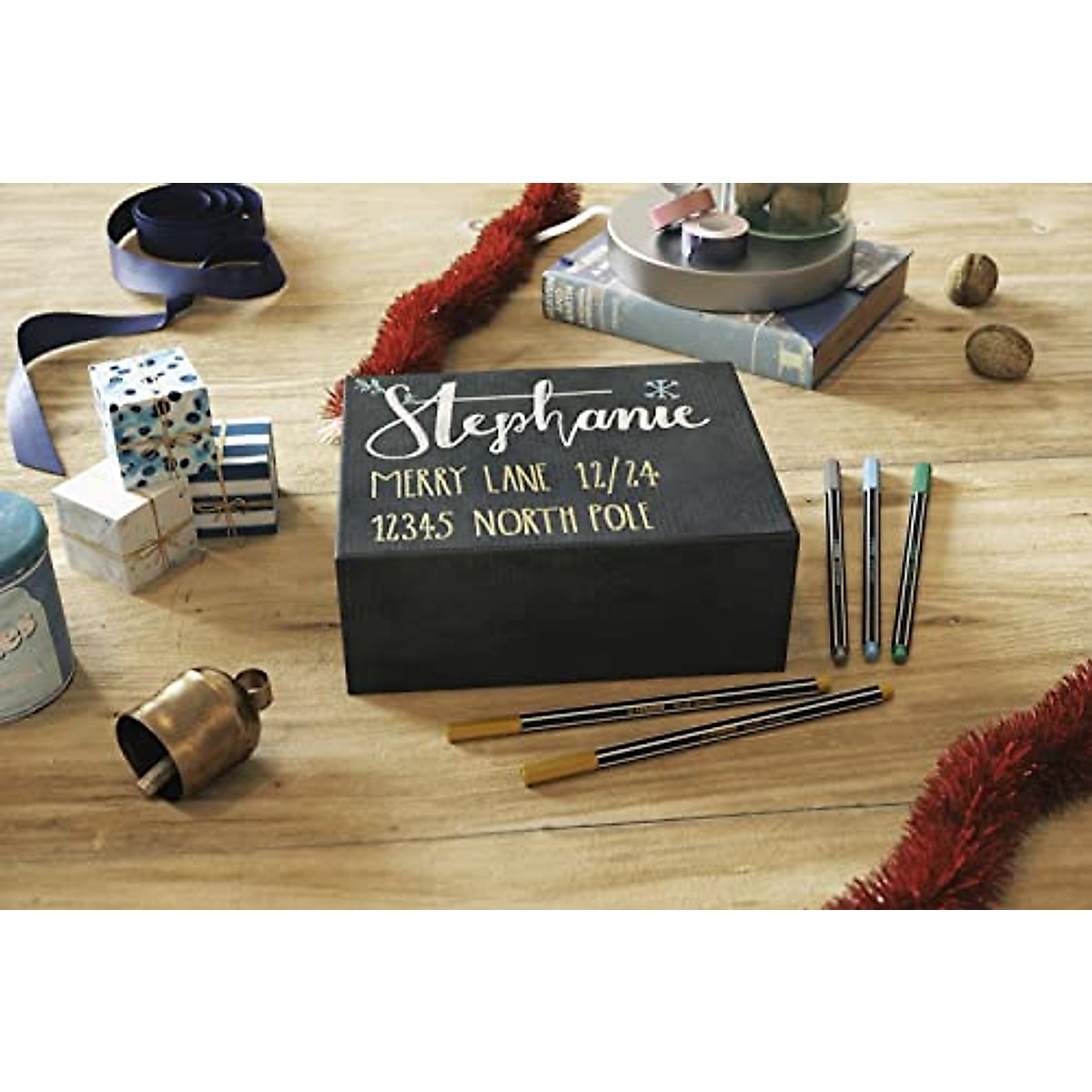 STABILO Metallic Premium Felt Tip Pen Pen 68 Metallic - Tin of 6 - Assorted Colours