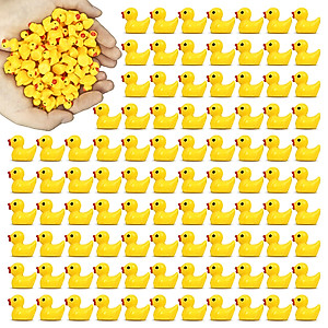 HAVAGDTM 120 PCS Mini Ducks Miniature Duck Figures for Ornament Miniature Garden Aquarium Mini Ducks DIY Handmade School Project Party Favor