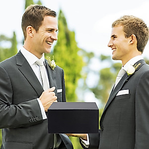 Giftgarden 4-Pack 8”x8”x4” Black Gift Boxes with Magnetic Lids, Square Collapsible Gift Wrap Box Magnet Clourse for Presents, Mothers Day, Birthday, Wedding, Bridesmaid Groomsman Proposal Box