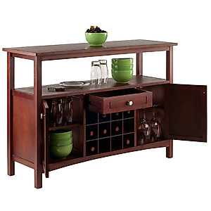 Winsome Colby Buffet Cabinet, Walnut, 45.51x15.75x32.05