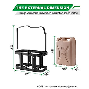 Racewill 5 Gallon Water Storage Containers Holder Mount - Only Fit for Scepter Water Container and Fuel Can 20L - Lockable Mounting Bracket for Camping, RV, and Overlanding