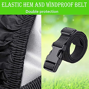 SHHOKR Lawn Mower Cover -Riding Mower Cover Heavy Duty 420D Polyester Oxford, Waterproof, UV Resistant, Universal Size Tractor Cover Fits Decks up to 54’’ with Storage Bag