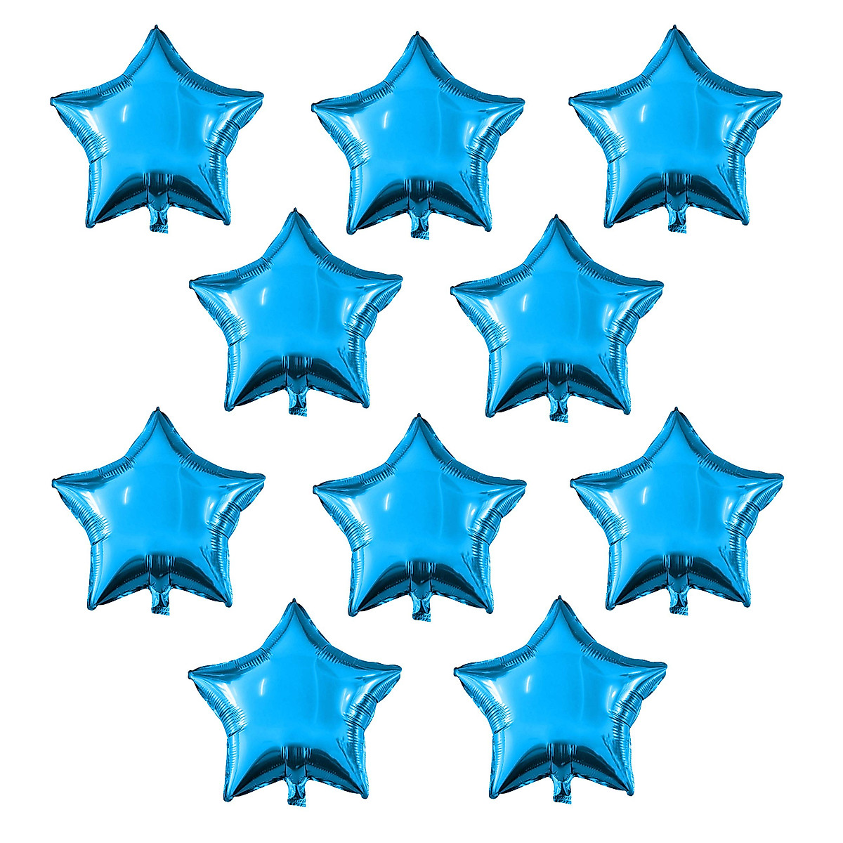 18" Star Balloons Foil Balloons Mylar Balloons for Party Decorations Party Supplies, Blue, 10 Pieces