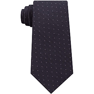 Calvin Klein Mens Dot Self-tied Necktie, Black, One Size