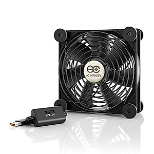 AC Infinity MULTIFAN S3, Quiet 120mm USB Fan, UL-Certified for Receiver DVR PlayStation Xbox Computer Cabinet Cooling