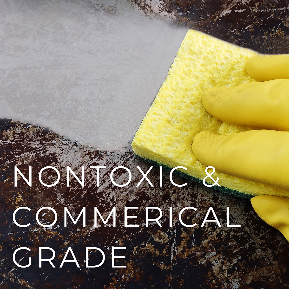 Morton PRO NON-TOXIC DEGREASER, Salt-Based and Non-Hazardous, commercial grade to clean tough grease and grime, Food Contact Surface Safe, Dye-free, odor control with a fresh lemon scent