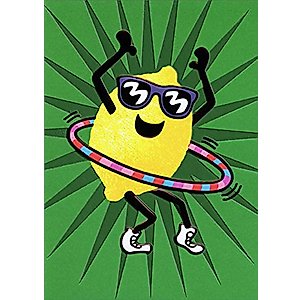 Avanti Lemon Hula Hoop Funny/Humorous A-Press Birthday Card