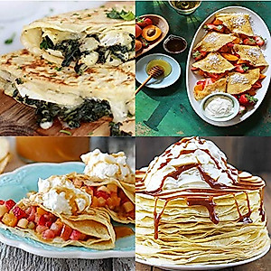 12" Electric Crepe Maker by StarBlue with FREE Recipes e-book and Wooden Spatula - Perfect for Crepes, Roti, Tortillas, Blintzes, Pancakes, Waffles, Eggs, Bacon AC 120V 50/60Hz 1000W