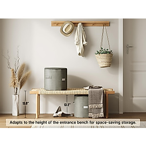 Vailando Shoe Organizer for Closet - Cylindrical Shoe Storage Organizer with Adjustable Dividers for Closet, Foldable, Gray, 2-Pack