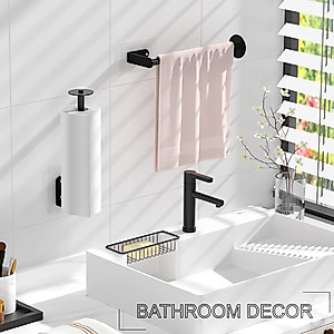 SUEH DESIGN Paper Towel Holder, Under Cabinet Paper Towel Holder Self Adhesive or Drilling Paper Towel Rack Wall Mounted Paper Towel Holder for Kitchen Bathroom