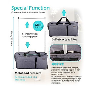 Dance Bag With Garment Rack,28Inch Collapsible Travel Bag,Rolling Garment Bag With Rackl,Rolling Duffle Bags For Hang Clothes,Garment Bag For Dance Competition, Closet Garment Rack,Dance Suitcase,Grey