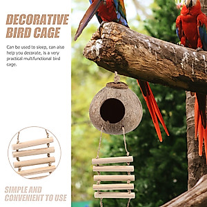 Ipetboom 1 Set Bird Nest Parrot Nest Parrot Bird House Parrot Birdcage Sleeping Bird Bed Decorative Bird House Coconuts Shell Birdcage Decorative Birdcage Resting Bird House Resting Nest