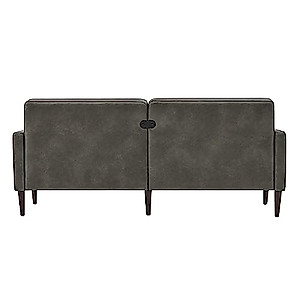 CHITA Mid-Century Sofas 73.2''W Faux Leather 3 Seat Sofa Couch Sets for Living Room Apartment, Grey