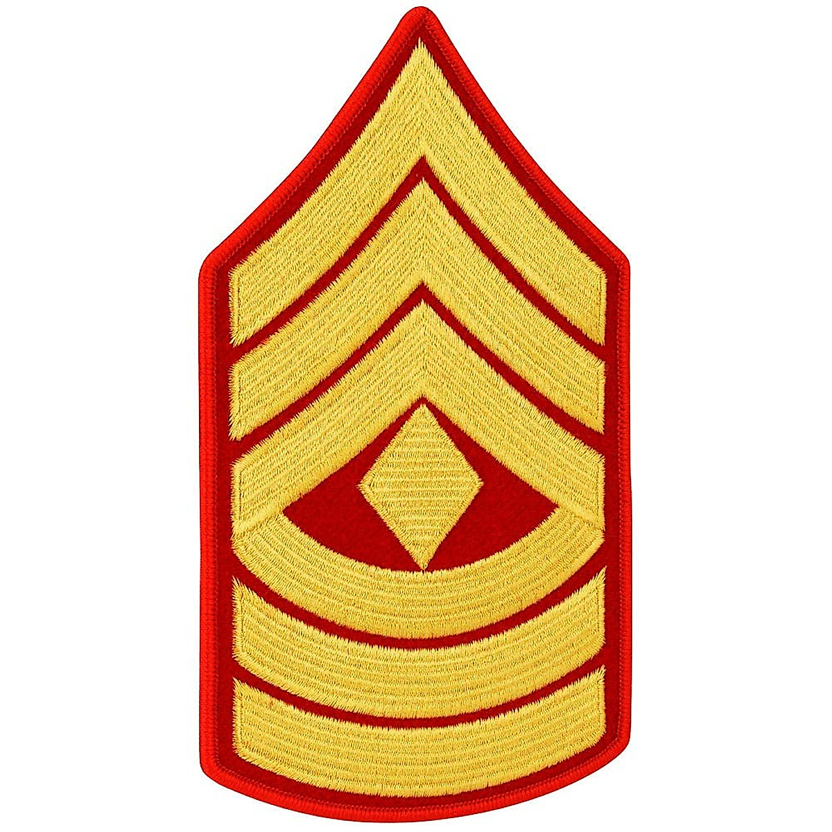 United States Marine Corps USMC Chevron Gold Embroidered on red 1st SGT 1st Sergeant