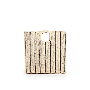 MAR Y SOL Women's Veneto Bag, Natural/Navy, Stripe, Off White, One Size