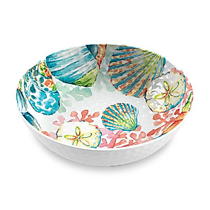 TarHong Sandbar Brights 12 Piece Dinnerware Set for Indoor/Outdoor, Pure Melamine Shatterproof,4 Dinner Plates, 4 Salad Plates, 4 Bowls