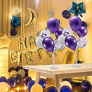ZJDHPTY Purple Balloon Stand Centerpiece Table Decorations for Birthday Bridal Shower Wedding Engagement Mother's Day Graduation Halloween Party Decorations(Purple set4)