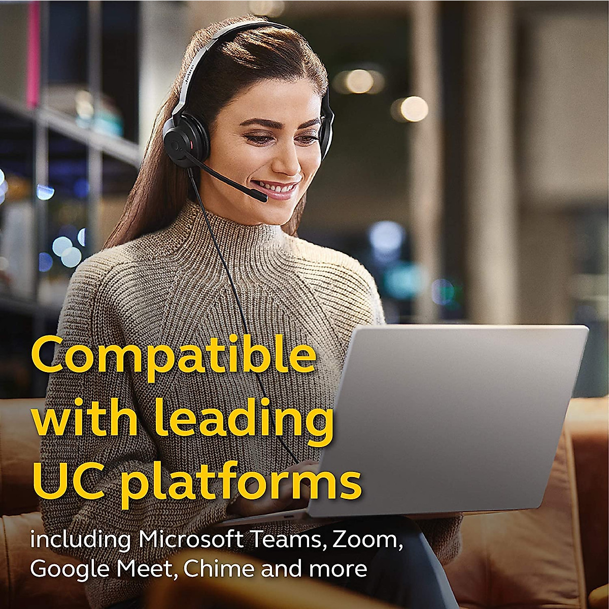 Jabra Evolve2 30 MS Wired Headset, USB-A, Stereo, Black – Lightweight, Portable Telephone Headset with 2 Built-in Microphones – Work Headset with Superior Audio and Reliable Comfort