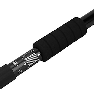 Walking Treking Pole for Outdoors Aluminium Alloy 4-Sections Walking Stick Alpenstock Suspension Straight Handle Trekking Pole (Black)