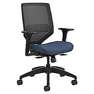 HON HONSVM1ALC90TK Solve Mid Task Chair with Mesh Back and Adjustable Lumbar Support, in Midnight (HSLVTMMKD), Black