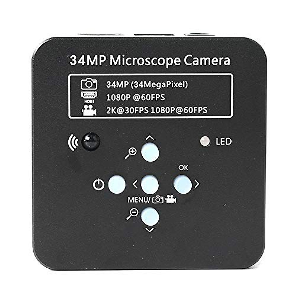 HAYEAR Full Set 34MP 21MP 1080P 60FPS 2K HD HDMI USB C-Mount Electronic Industry Microscope Camera Digital Magnifier for PCB Repair + 180X C-Mount Lens+8" HD LCD Monitor + 60 LED Illumination Light