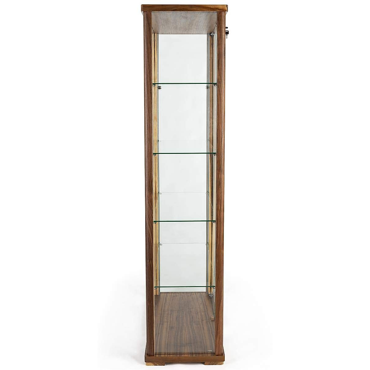 Displays2go Wood and Glass Curio Cabinet with Locking Doors – Walnut (DCKDWDWN30)