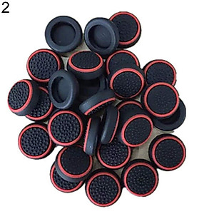 shlutesoy 4Pcs Joystick Caps,Soft Silicone Controller Thumb Stick Grip Joystick Button Cap Cover for PS3 PS4 Black&White