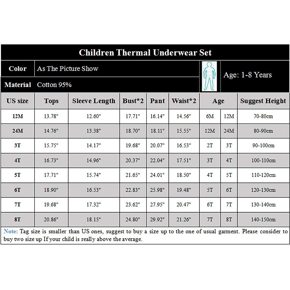 JWWN Toddler Boys Girls Thermal Underwear Long Sleeve T-shirt Leggings 2Pcs Kids Winter Base Layer Set, (Yellow,6Years)