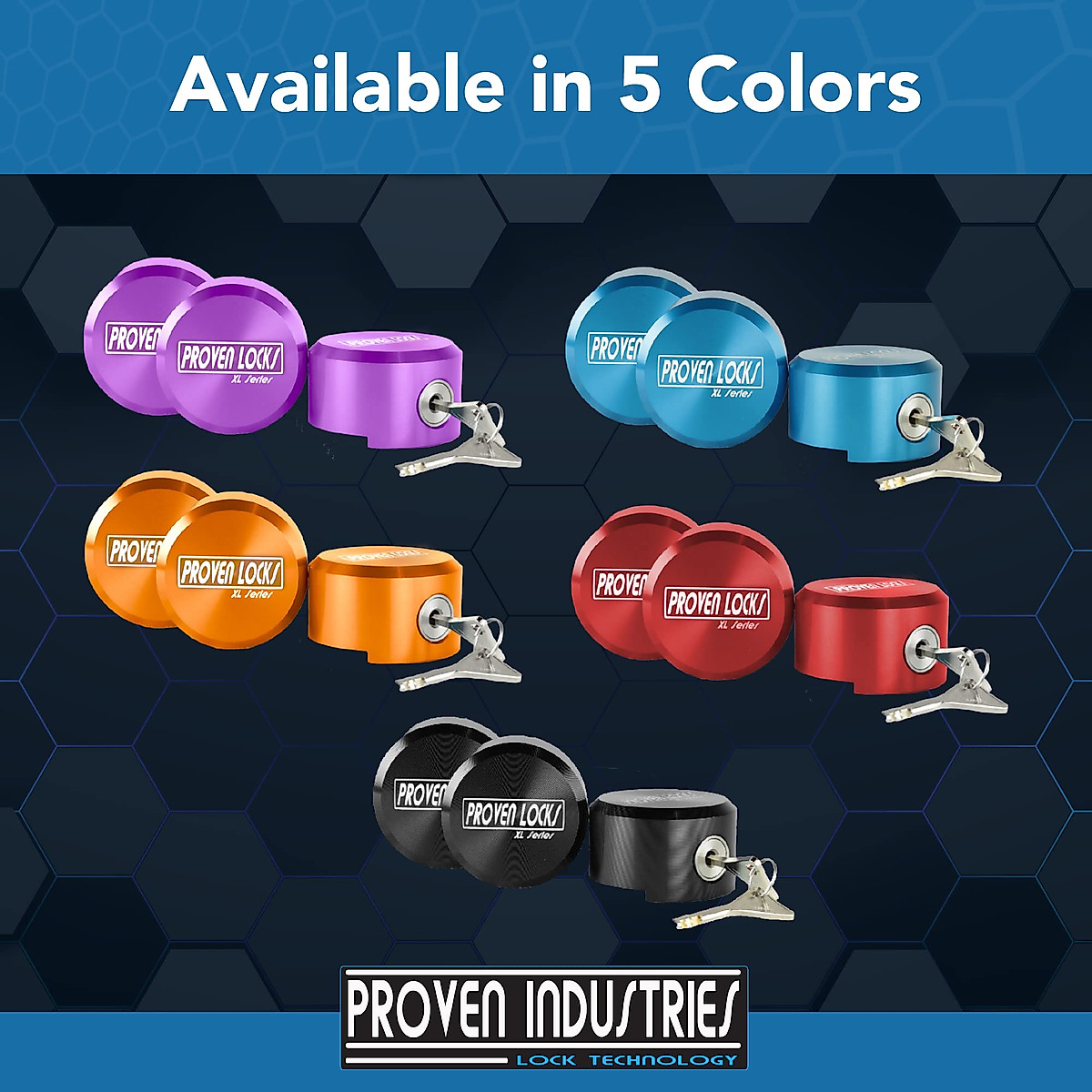 Proven Industries Model 400XL Puck-Lock Set, Made in The USA, Pack of 3, (Black)