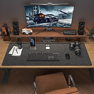 DAWNTREES Large Felt Desk Pad , 40''x16'' Full Desk Mouse Pad, Desk Pad for Keyboard ,Computer Mat for Desk ,100X40cm Felt Desk Mat for Desk Pad Protector