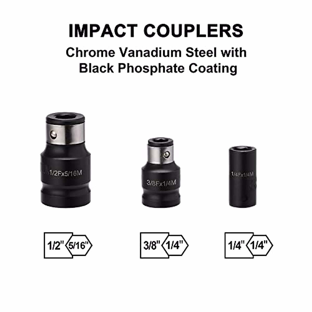 Mayouko 18-Piece Drive Tool Accessory Set, Socket Accessory Set, Includes Socket Adapters, Extensions, Universal Joints and Impact Coupler