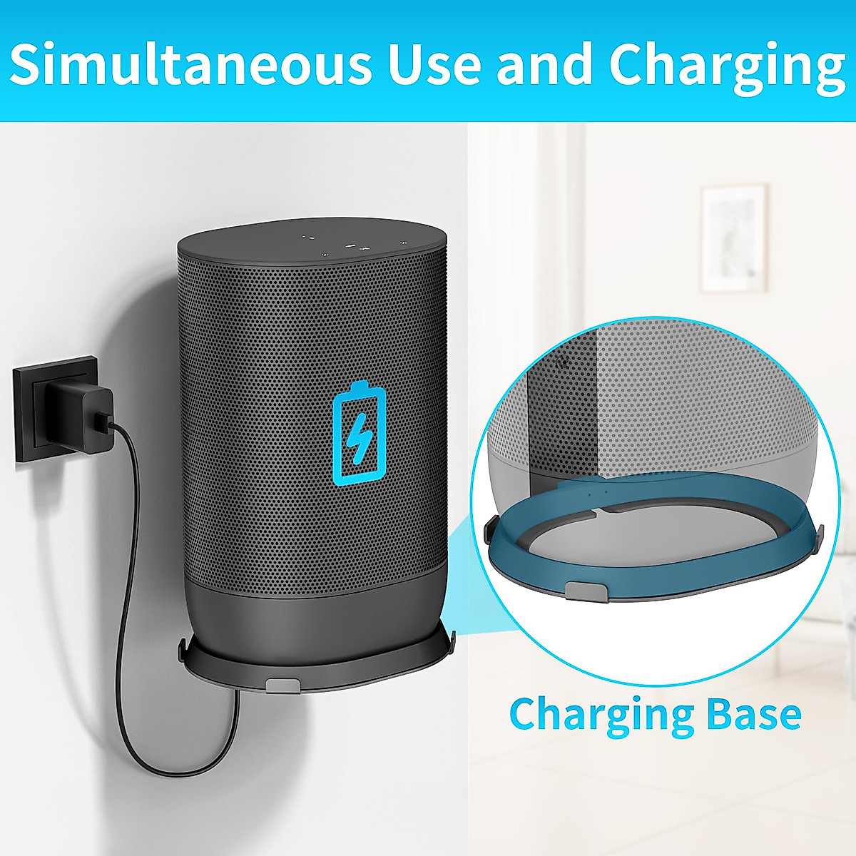 Yibracki Heavy-Duty Wall Mount Bracket for Sonos Move 2 and Move Mount Indoor/Outdoor Easy to Install Speaker Mount, Black