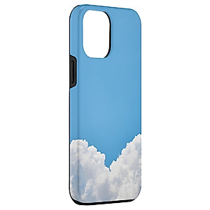 iPhone 13 Pro Max Pretty Sky and Clouds Blue with White Case