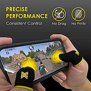 MGC ClawSocks Carbon +Silver, Mobile Phone Gaming Finger Sleeves, Gamer Thumb Protector Stabilizer Compression Support, PUBG Game Hand Controller Gloves Cover Wrap, Durable Fiber Breathable Sweatproof