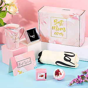 ywduoying Gifts For Mom From Daughter Birthday Gifts for Women Best Mom Ever Necklace Gifts for Mama Present Mother Tote Bag Coffe Mugs Set